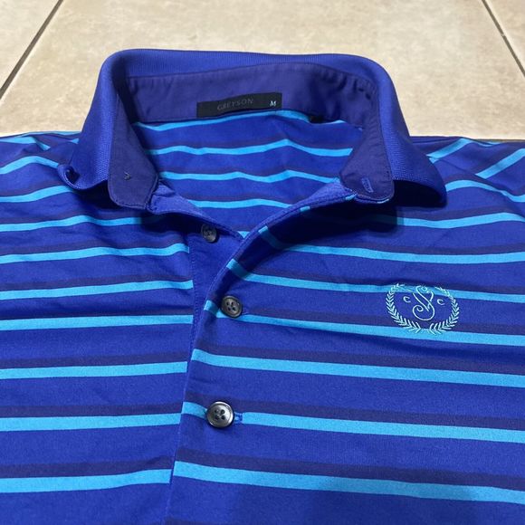 Grayson | Shirts | Greyson Golf Polo Shirt Mens Medium Wolf Logo ...